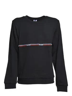Gcds Black Sweater With Striped Detail - Nero