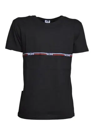 Gcds Black T-shirt With Logo Detail - Nero