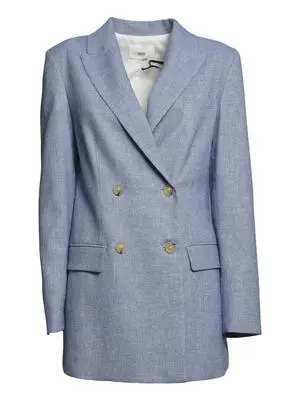 SOLOTRE Double Breasted Blazer - Denim