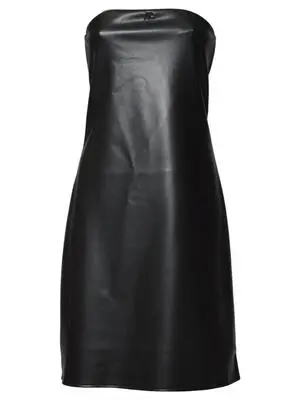 COURREGES Courrèges Strapless Faux Leather Midi Dress - Nero