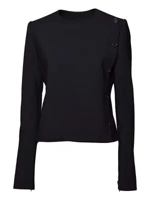 COURREGES Courrèges Black Button-detailed Jacket - Nero