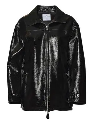 COURREGES Courrèges Black Patent Leather Zip-up Jacket - Nero