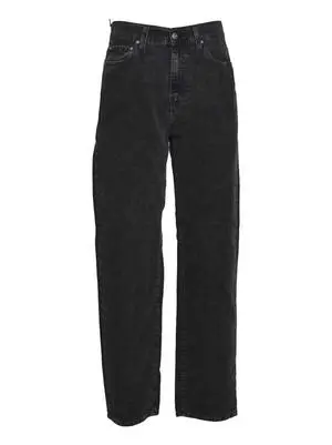 Carhartt Work In Progress Acid Wash Straight Leg Jeans - Nero