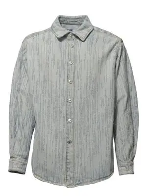 MSGM Striped Long Sleeve Shirt - Denim