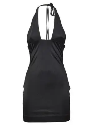 Dsquared2 Halterneck Plunge Mini Dress - Nero