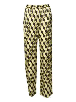 MSGM Geometric Print Wide Leg Trousers - Multicolour