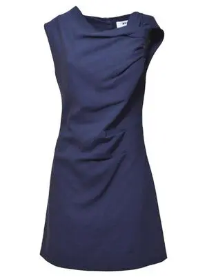 MSGM Sleeveless Draped Dress - Blu
