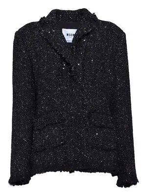 MSGM Embellished Textured Jacket - Nero
