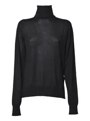 JIL SANDER Black Turtleneck Sweater - Nero
