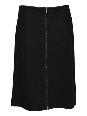 JIL SANDER Black Zippered Midi Skirt - Nero