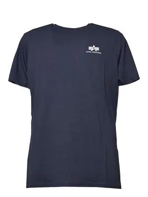 Alpha Industries V-neck T-shirt With Logo Detail - Blu