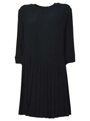 Aspesi Pleated Midi Dress - Nero