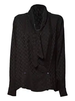 Etro Long Sleeve Shirt With Tie Detail - Nero
