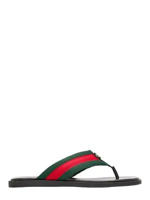 Gucci Thong Sandal With Interlocking G Web - Black