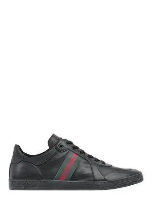 Gucci Low-top Stretch Sneakers With Signature Stripe - Black