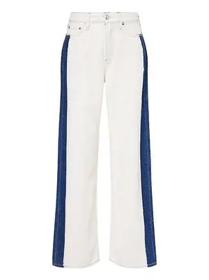 Rag & Bone Wide-leg Paneled Denim Jeans - Dkbleach