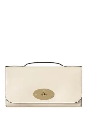 Mulberry Mulberry Lily Leather Clutch Bag With Postman's Lock Eggshell