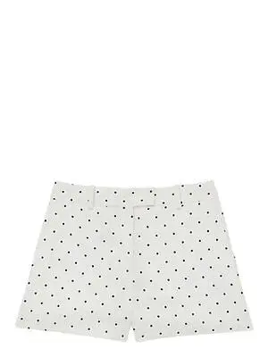REISS Beatrix Polka Dot Woven Shorts - White Navy