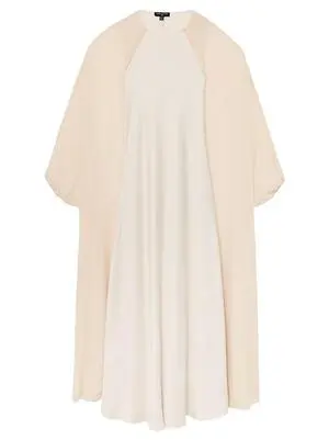 REISS Flora Cape-detail Woven Maxi Dress - Cream