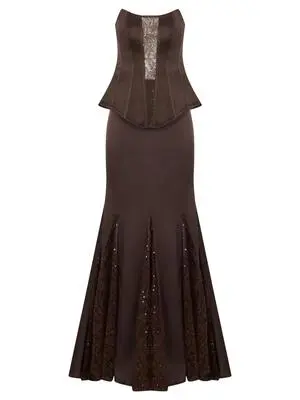 TUBA ERGIN Mirabella Corset Dress - Brown