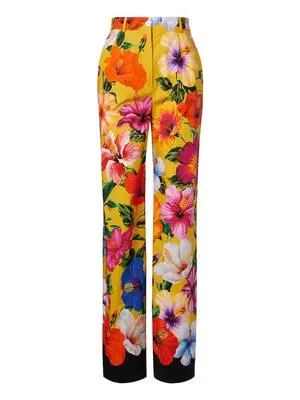 Dolce & Gabbana Floral Cotton Wide-leg Pants - Multicoloured