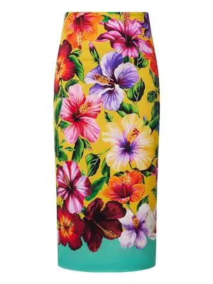 Dolce & Gabbana Floral Silk-blend Pencil Skirt - Multicoloured
