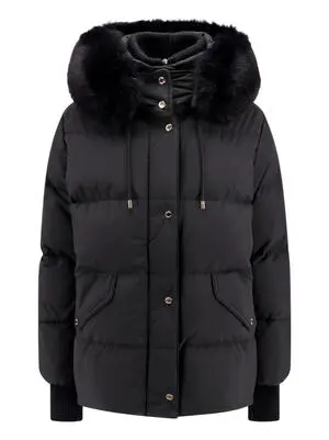 MOORER Hooded Down Jacket - Black