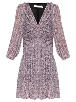 IRO PARIS Long-sleeved V-neck Dress - Multicolor
