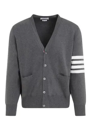 Thom Browne 4-bar Milano Stitch Cardigan - Medium Gray