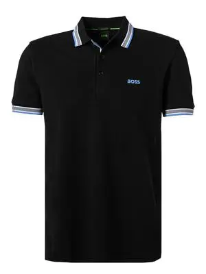 Hugo Boss Logo Embroidered Short-sleeved Polo Shirt - Black