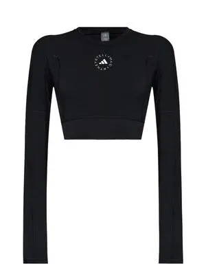 Adidas By Stella McCartney Truestrength Long Sleeve Logo Top - Black