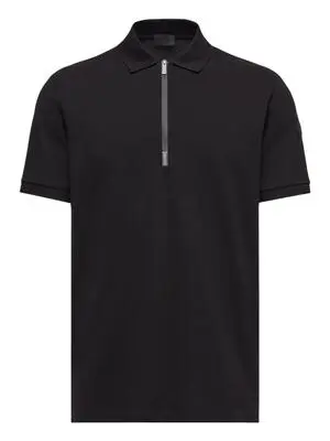 Moncler Moncler Logo Patch Short-Sleeved Polo Shirt Black