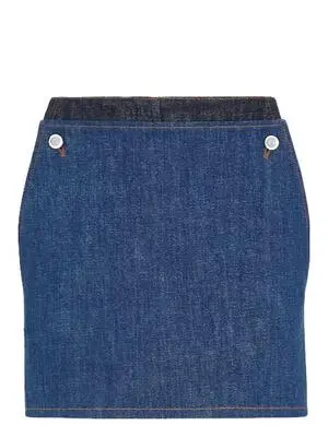 FENDI Fendi Denim Panelled Logo Patch Shorts