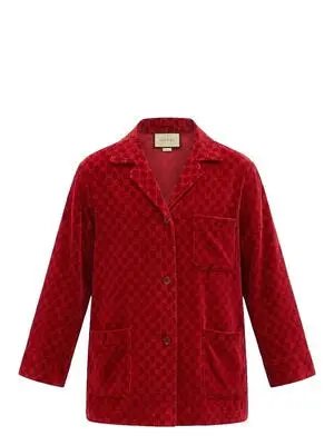 Gucci Gg Velvet Shirt - Red