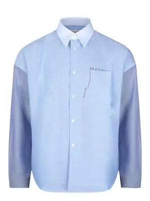 Marni Logo Embroidered Shirt - Blue