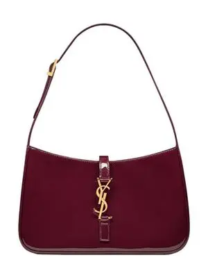 Saint Laurent Saint Laurent Le 5 À 7 Logo Plaque Mini Shoulder Bag Wine Red