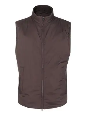 Herno Zip-up Sleeveless Vest - Brown