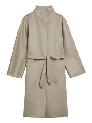 Max Mara Lilia Belted Long-sleeved Coat - Cement