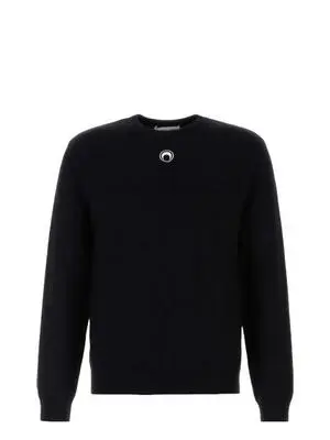 MARINE SERRE Moon Jacquard Crewneck Sweatshirt - Black