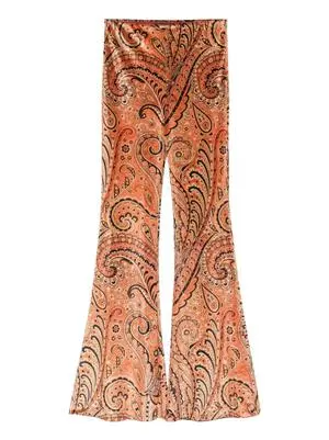 Etro Paisley Print Flared Trousers - Brown