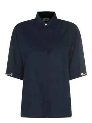 Herno Button-front Shirt With Drawstring Detail - Blue