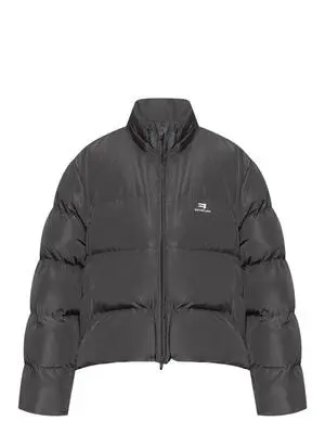 Balenciaga Logo Printed Padded Jacket - Black
