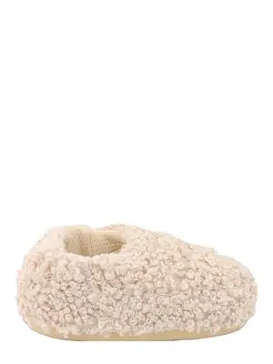 Moon Boot Faux Curly Slip-on Slippers - Nude