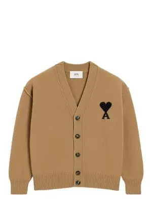 AMI Ami Paris Ami De Coeur V-Neck Cardigan