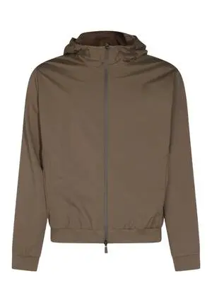 Herno Zip-up Hooded Jacket - Brown