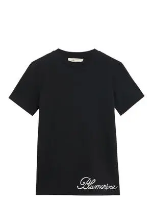 Blumarine Logo Printed Crewneck T-shirt - Black