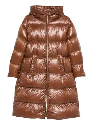 Herno Hooded Zip Coat - Brown
