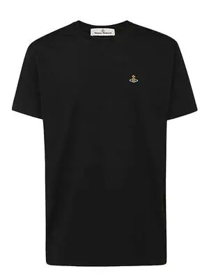 VIVIENNE WESTWOOD Orb-embroidered Crewneck T-shirt - Black