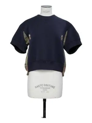 Sacai Short Sleeve Paneled T-shirt - Navy Blue D/khaki