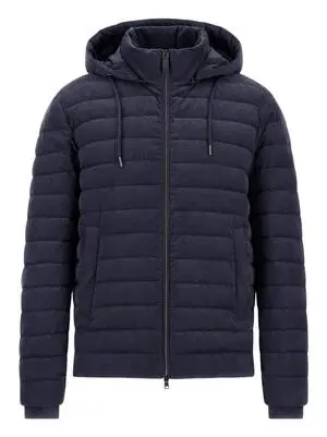 Herno Quilted High Neck Zip-up Jacket With Detachable Hood - Black